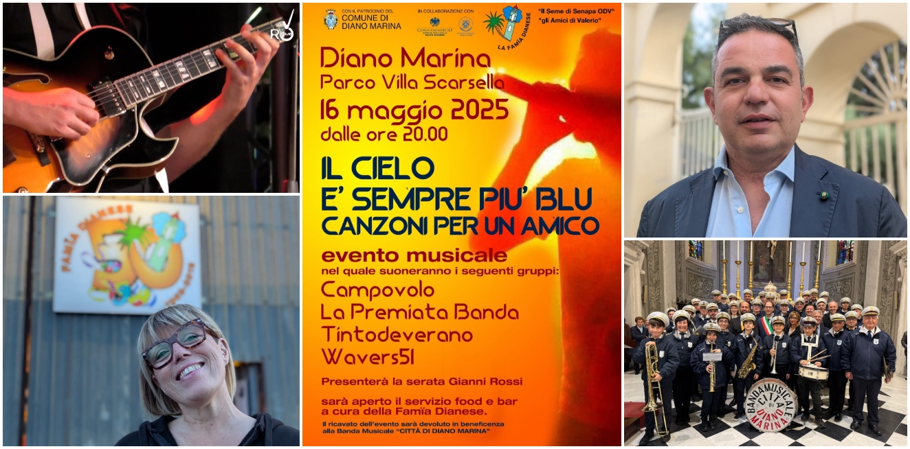 A Diano Marina 'Il cielo è sempre più blu – Canzoni per un amico'