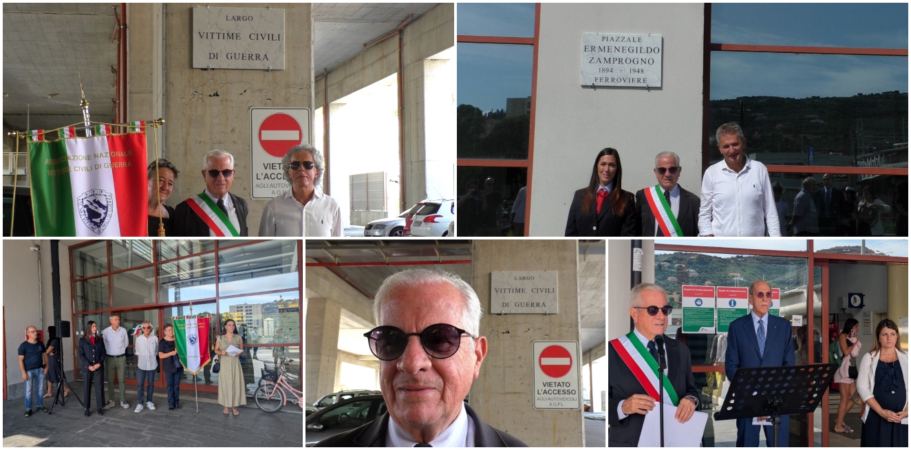 Imperia, targhe per Zamprogno e delle Vittime Civili di Guerra