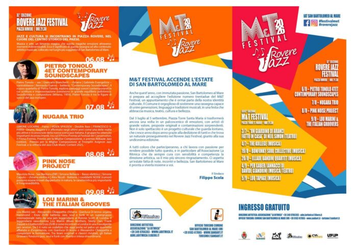 San Bartolomeo al Mare, tornano l'M&T Festival e il Rovere Jazz Festival
